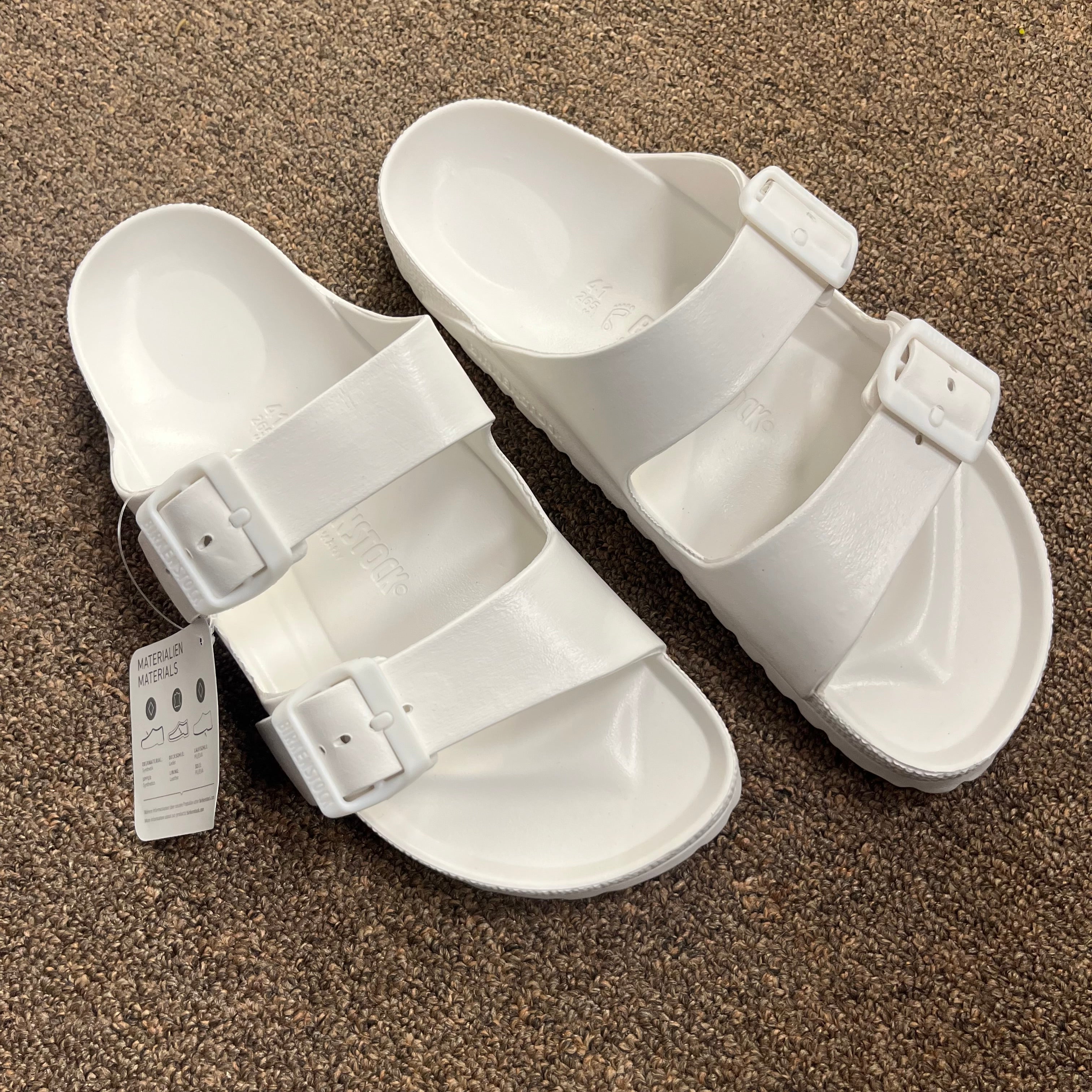 BIRKIN-ARIZON-SLIDES (WHITE) – Shoekeens